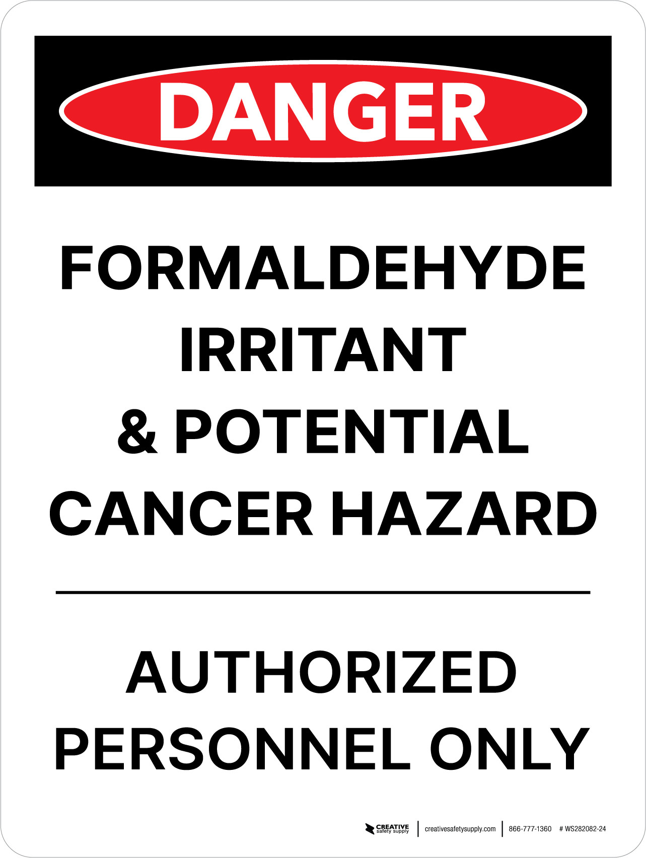 Danger: Formaldehyde Irritant & Potential Cancer Hazard Portrait - Wall ...