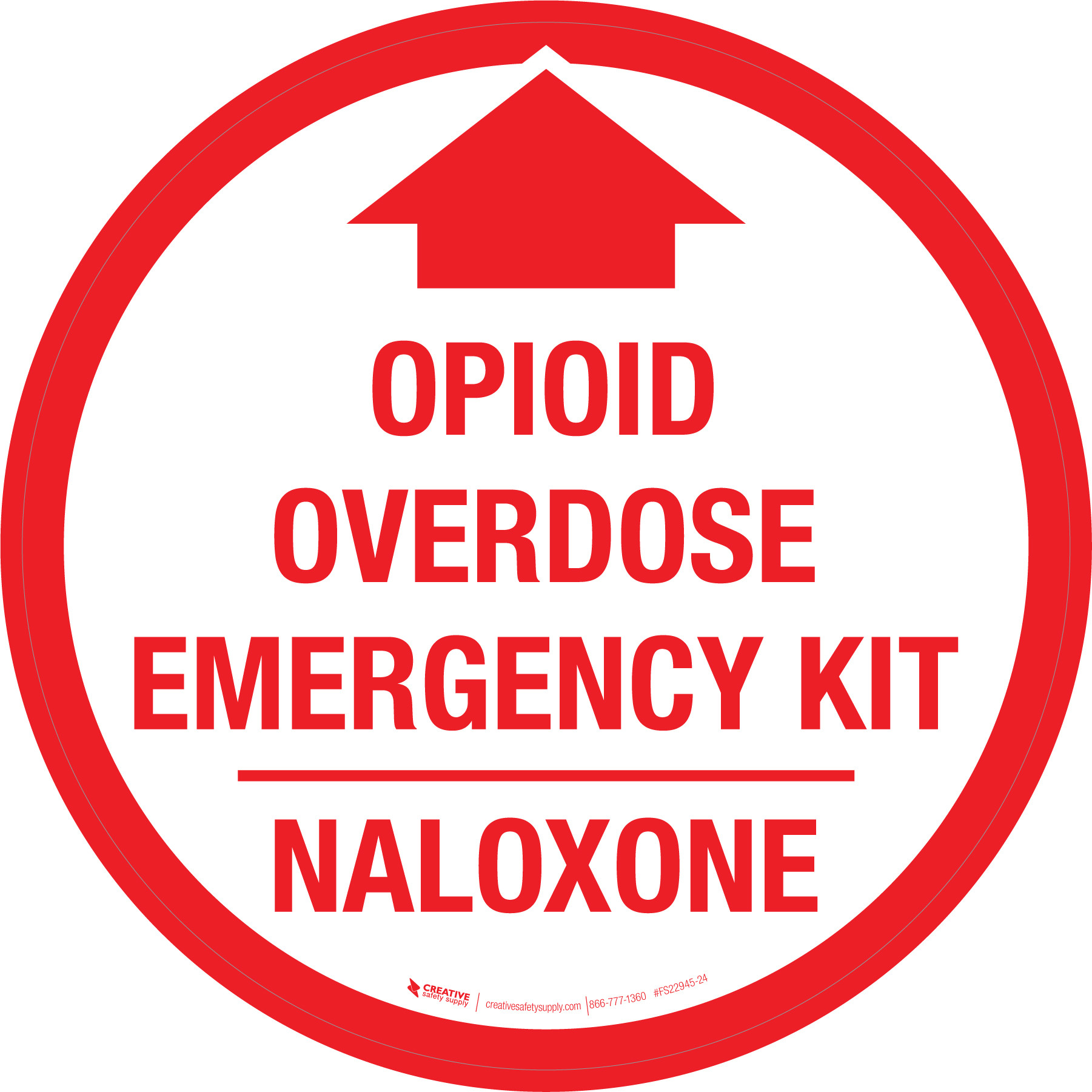 Opioid Overdose Emergency Kit - Naloxone Circular - Floor Sign