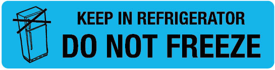 Keep In Refrigerator Do Not Freeze - Pharmaceutical Auxiliary Label
