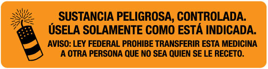 Controlled Substance Dangerous Unless Used As Directed Caution (Spanish ...