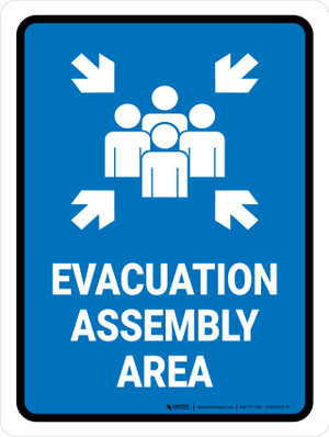 Emergency Evacuation Staging Area Sign With Symbol Nhe30334
