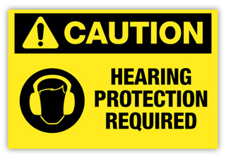 Caution - Hearing Protection Required Label Ver. 2 | Creative Safety Supply