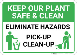 Keep Our Plant Safe And Clean Eliminate Hazards with Icons Landscape ...