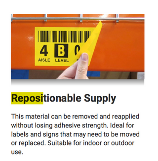 LabelTac Repositionable Vinyl Supply | Creative Safety Supply