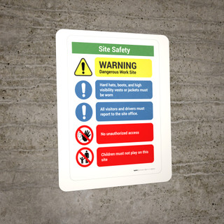 Construction Safety Site Notice - Wall Sign | Creative Safety Supply