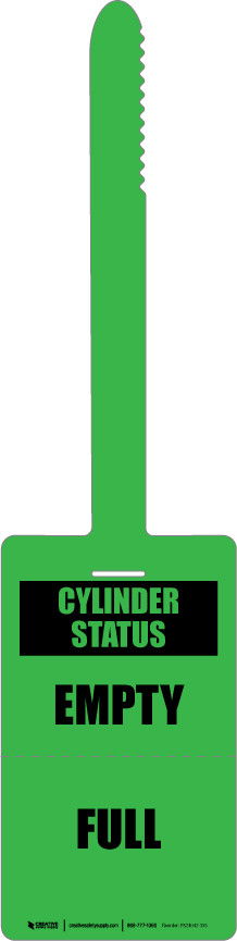 Cylinder Status: Empty/Full Green - Self-Locking Tear-Off Tag ...