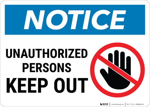 Notice: Admittance Unauthorized Persons Keep Out Prohibition Icon ...