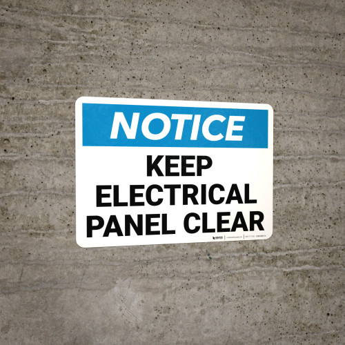 Notice: Keep Electrical Panel Clear Landscape - Wall Sign