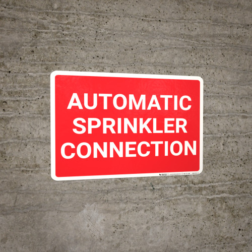 Automatic Sprinkler Connection Red Landscape - Wall Sign | Creative ...