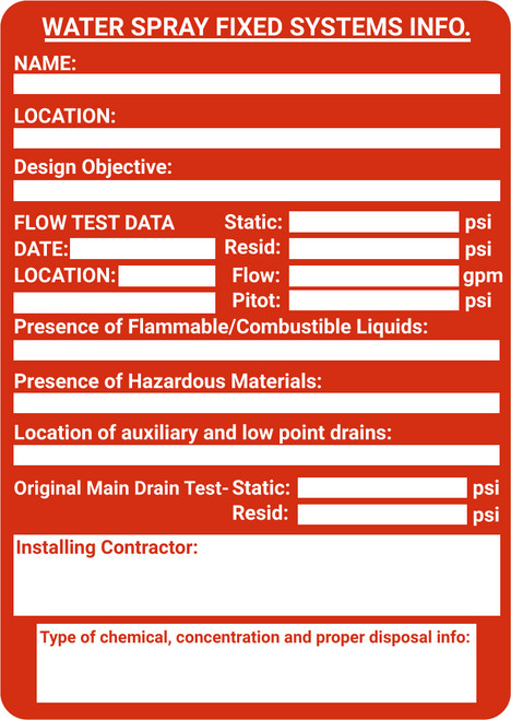 Water Spray Fixed Systems Info Portrait - Wall Sign | Creative Safety ...