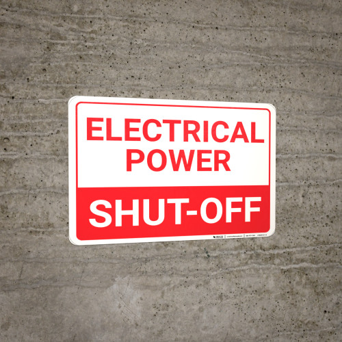 Electrical Power Shut Off Landscape - Wall Sign | Creative Safety Supply