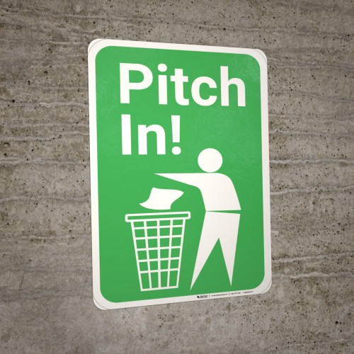 Pitch In with Icon Portrait - Wall Sign