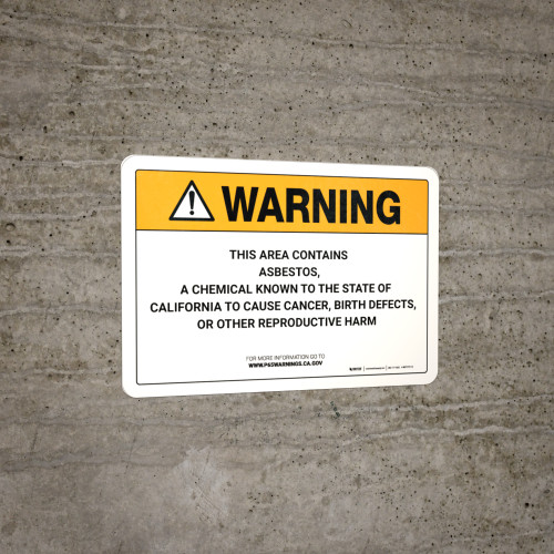Warning: Prop 65 Asbestos - Wall Sign | Creative Safety Supply