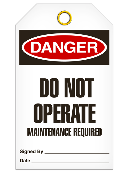 Danger Maint Required Tags