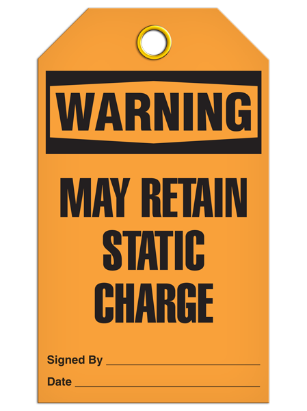 Warning Static Charge Tags