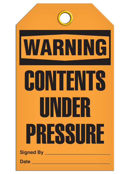 Warning Under Press Tags