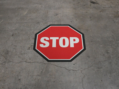 Floor Sign - Basic Stop Sign with White Background