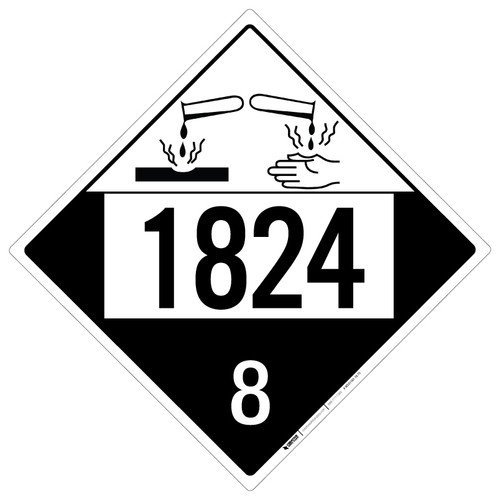 Corrosive: Class 8 - UN1824 - Placard Sign | Creative Safety Supply