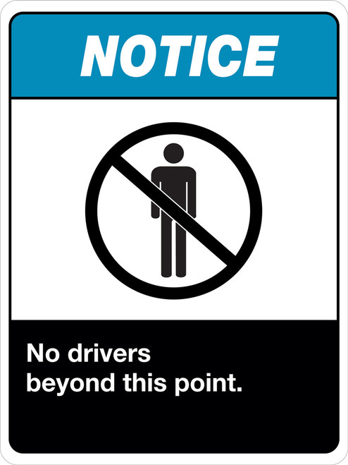 Notice No Drivers Beyond This Point Wall Sign