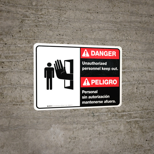 Bilingual Spanish Danger Unauthorized Personnel Keep Out Wall Sign ...