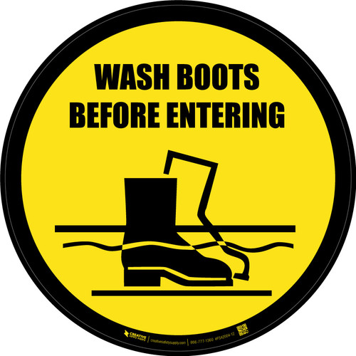 Wash Boots Before Entering Floor Sign Version 2