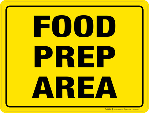 Food Prep Area Floor Sign (Rectangle)