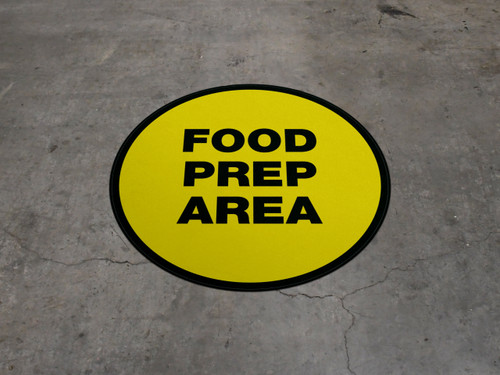 Food Prep Area Floor Sign (Round)