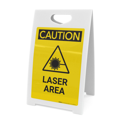 Caution: Laser Area with Hazard Graphic - A-Frame Sign