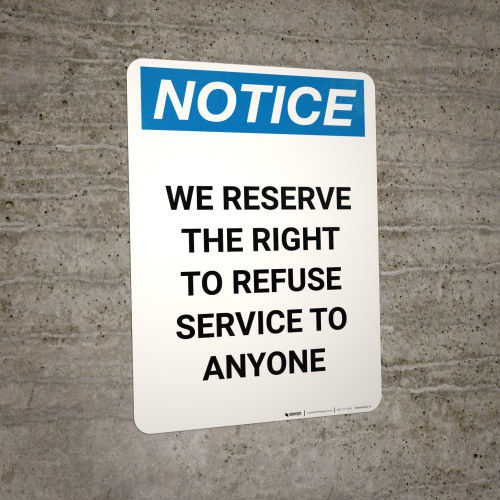 Notice: Riser Room - Portrait Wall Sign