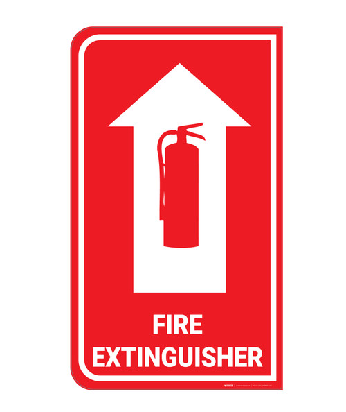Fire Extinguisher with Arrow - Floor Marking Sign