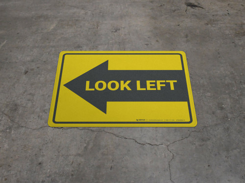 Look Left Arrow - Floor Marking Sign