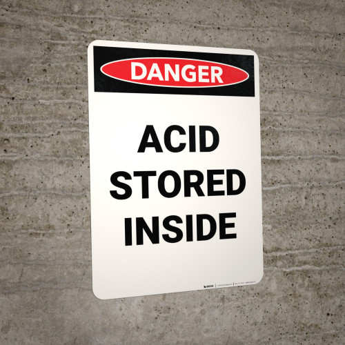 Acid Storage Inside - Portrait Wall Sign