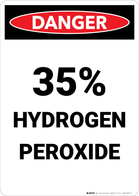35% Hydrogen Peroxide - Portrait Wall Sign