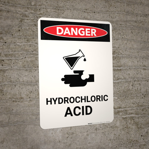 Hydrochloric Acid with Icon - Portrait Wall Sign | Creative Safety Supply