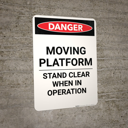 Moving Platform Stand Clear - Portrait Wall Sign
