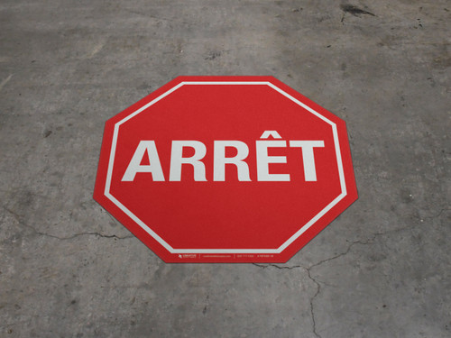 Stop Sign (French) Floor Sign