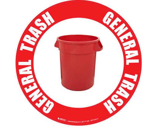General Trash Red Floor Sign | Creative Safety Supply