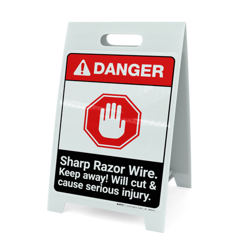 Sharp Razor Wire ANSI - A-Frame Sign
