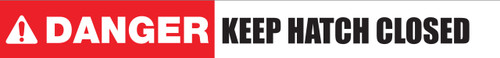 Danger: Keep Hatch Closed - Inline Printed Floor Marking Tape