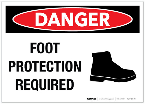 Danger: Foot Protection Required - Label