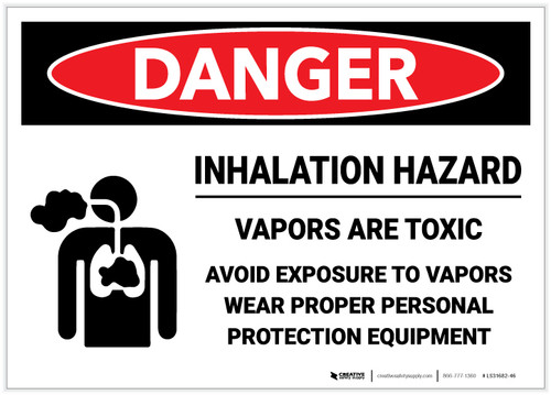 Danger: Inhalation Hazard Vapors are Toxic Avoid Exposure Wear PPE - Label