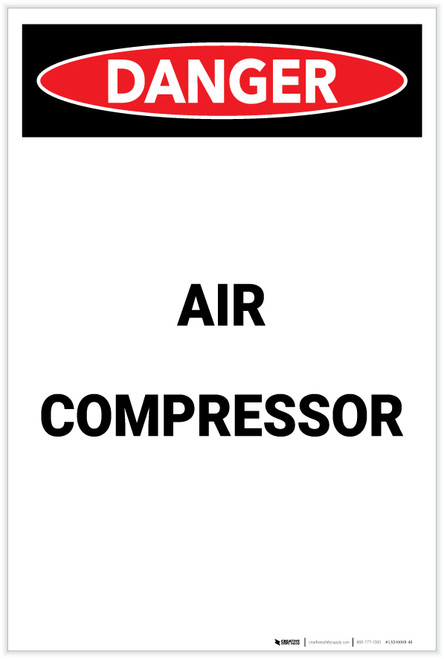 Danger: Air Compressor Portrait - Label