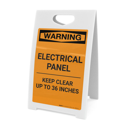 Warning: Electrical Panel - Keep Clear 36 Inches - A-Frame Sign