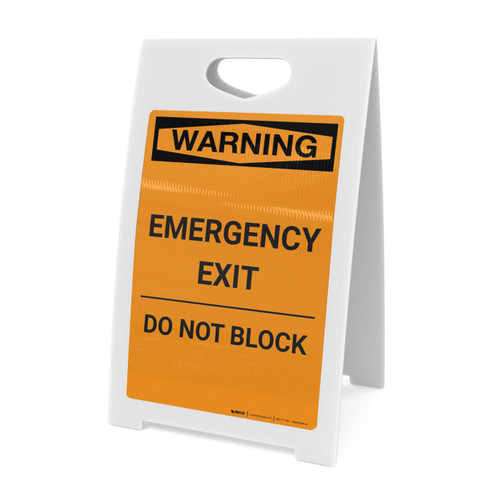 Warning: Emergency Exit - Do Not Block - A-Frame Sign