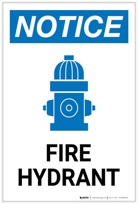 Notice: Fire Hydrant with Icon Portrait - Label