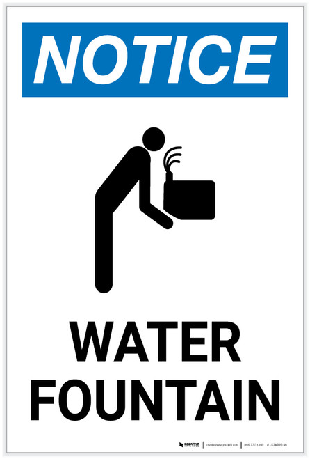 Notice: Water Fountain with Icon Portrait - Label