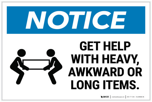 Notice: Get Help With Heavy Awkward or Long Items with Icon Landscape ...