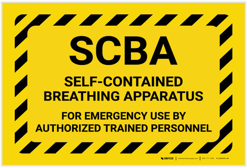 SCBA For Emergency Use with Hazard Border Landscape - Label | Creative ...