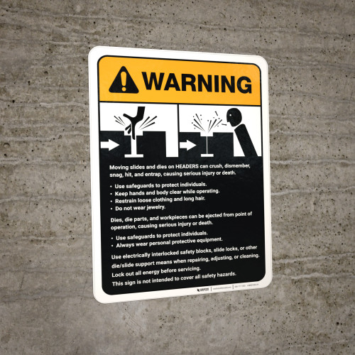 Warning: Moving Slides/Headers Guidelines ANSI - Wall Sign | Creative ...
