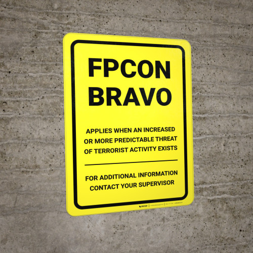 FPCON BRAVO - Wall Sign | Creative Safety Supply